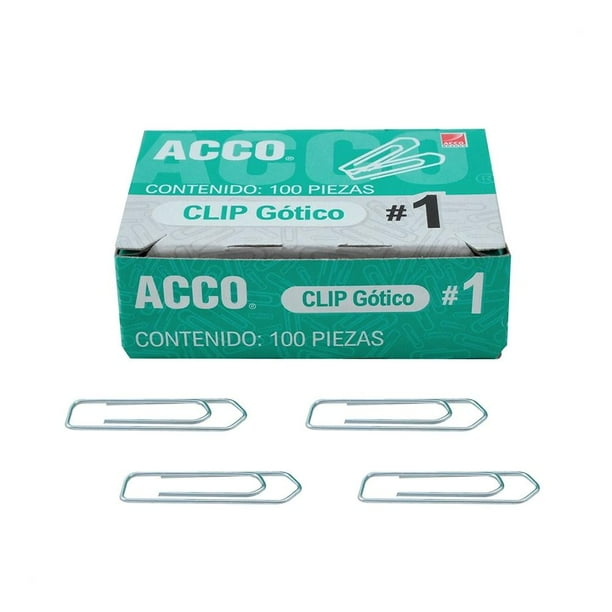 Clips Gótico Acco Número 1 con 100 Cajas y 100 piezas | Walmart en línea