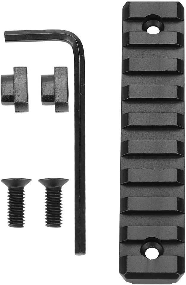 Picatinny Mlok Riel de metal M-Lok - Juego de rieles de 9 ranuras 3/5/9 ...