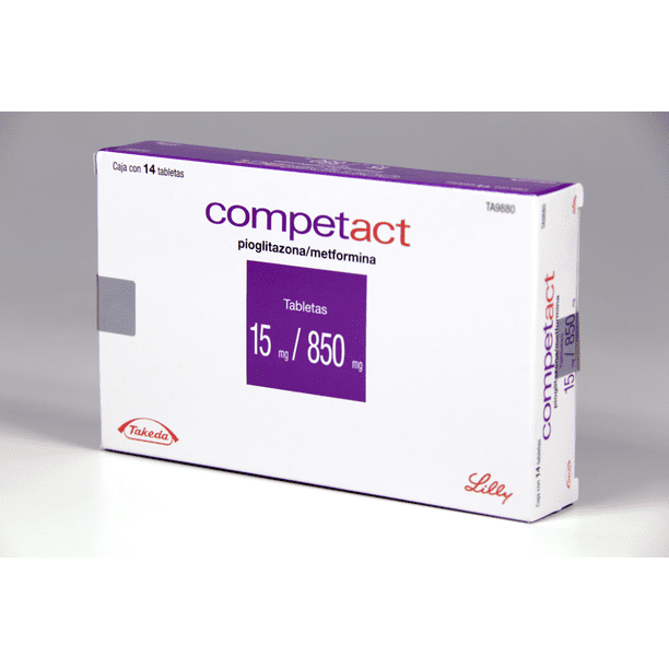Competact tabletas 15 mg/850 mg 14 pzas | Walmart en línea