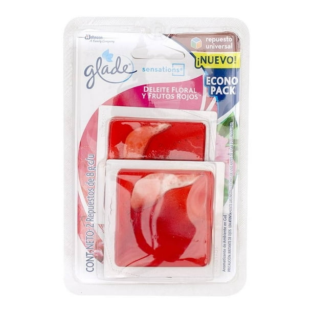 Repuesto de aromatizante ambiental Glade Sensations deleite floral y frutos rojos en gel 2 pzas ...