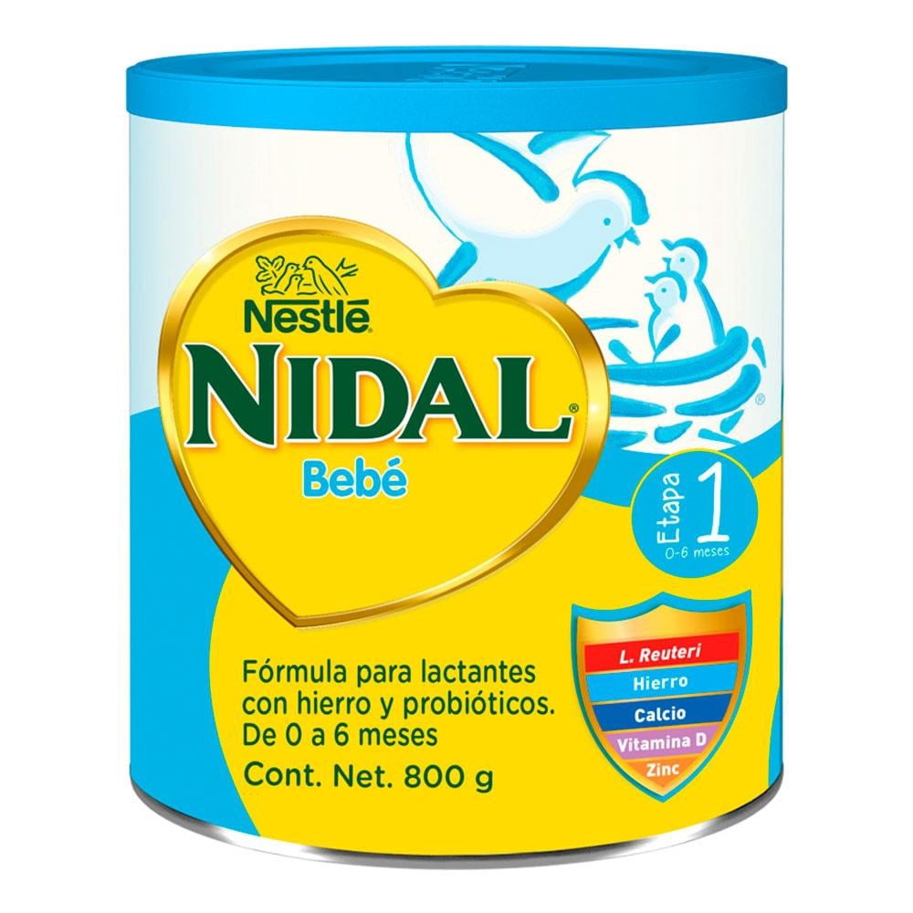 Fórmula para lactantes Nestlé Nidal bebé etapa 1 de 0 a 6 meses 800 g ...