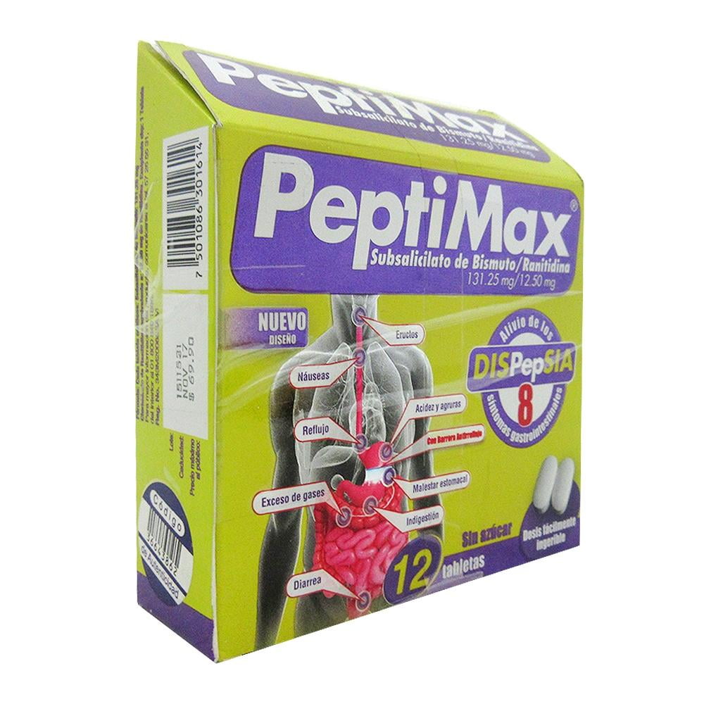PEPTIMAX 12 Pepti Max sin azúcar 12 tabletas | Walmart en línea