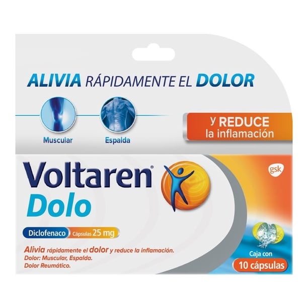 MUSC/DESINFL Voltaren Dolo 25 mg 10 cápsulas | Bodega Aurrera en línea