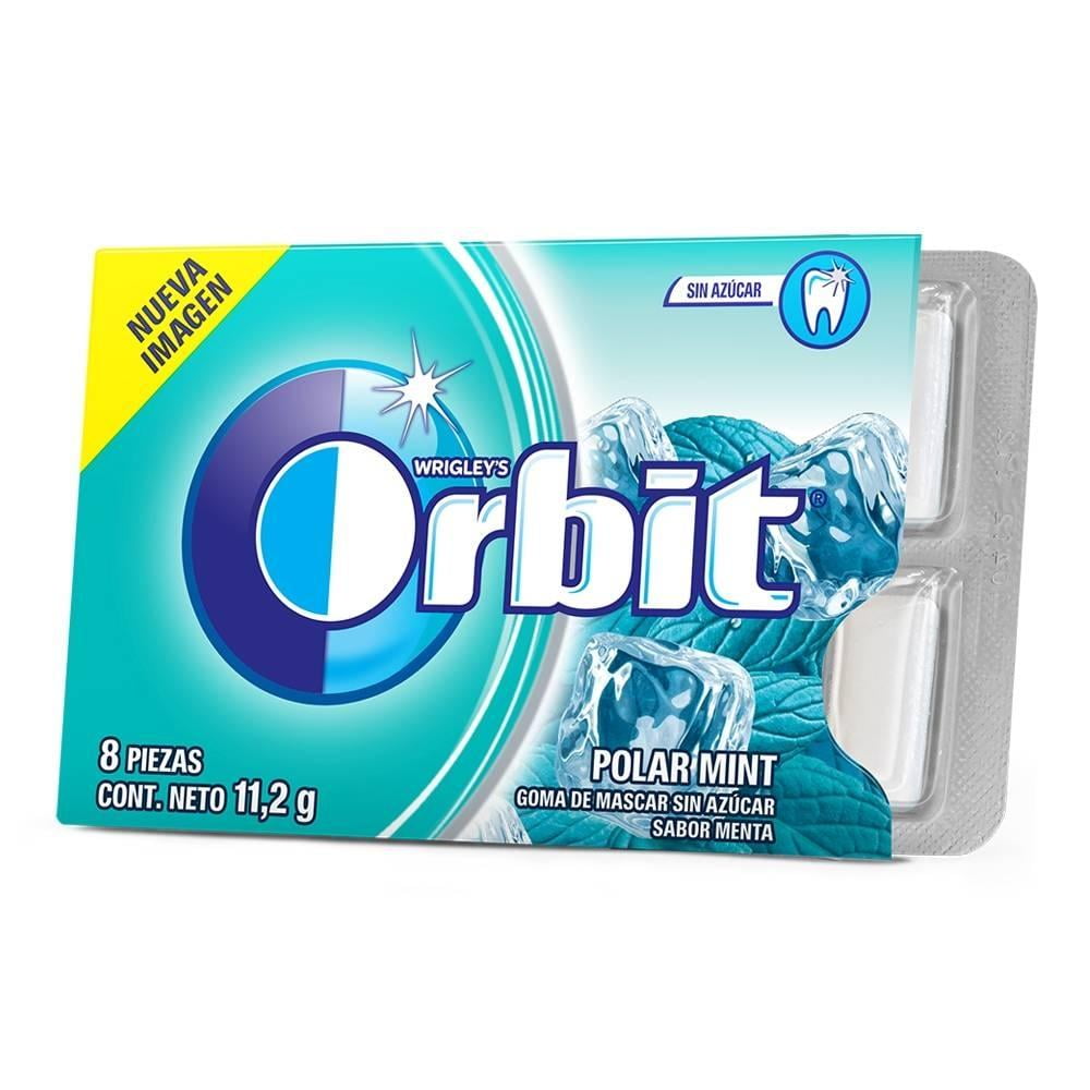 Goma de mascar Orbit sabor menta polar sin azúcar 1 paquete con 8 pzas ...