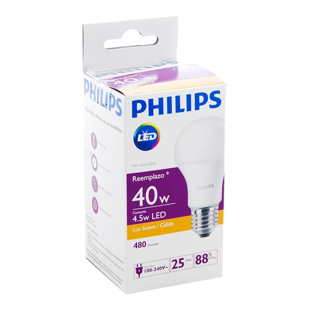 Foco LED Philips Luz Cálida 40 Watts | Walmart en línea